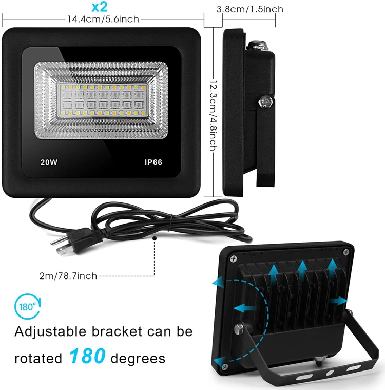 Aluminum Rgb Flood Light With App Control 20w Smart Flood Light Rgbw ...