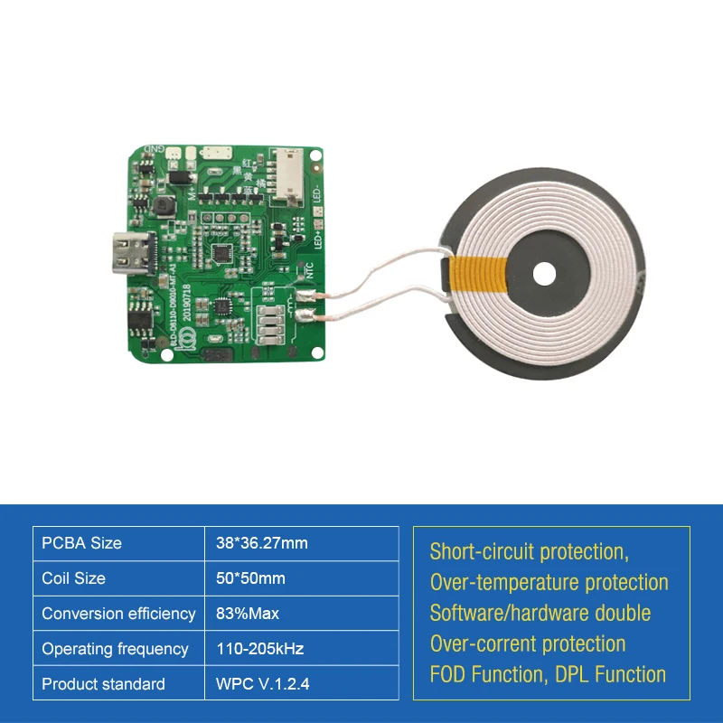 Wireless Charger Transmitter and Receiver Kit - 5W to 20W