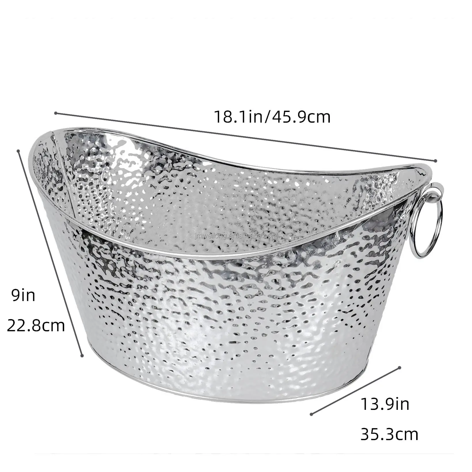 3 Gallon 12L Stainless Steel Beverage Tub Large Galvanized Ice Bucket ...
