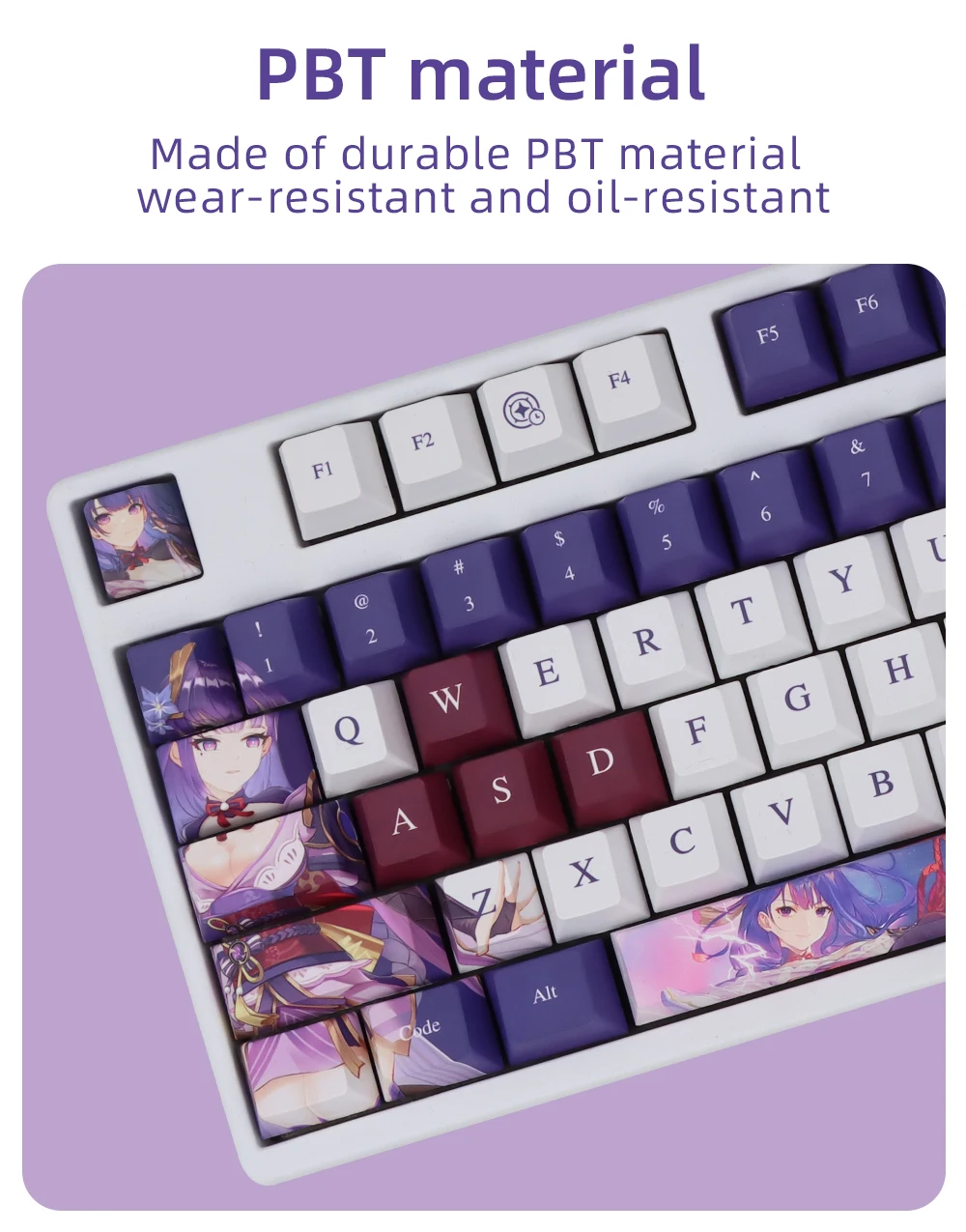 Genshin Impact Raiden Shogun Keycaps - PBT Dye Sublimation