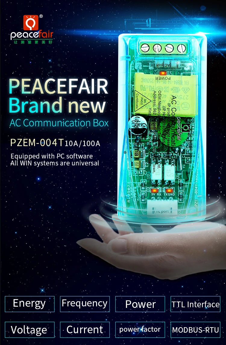 Peacefair Pzem-004t Volt Watt Frequency Meter Electrical Power Box 230v ...