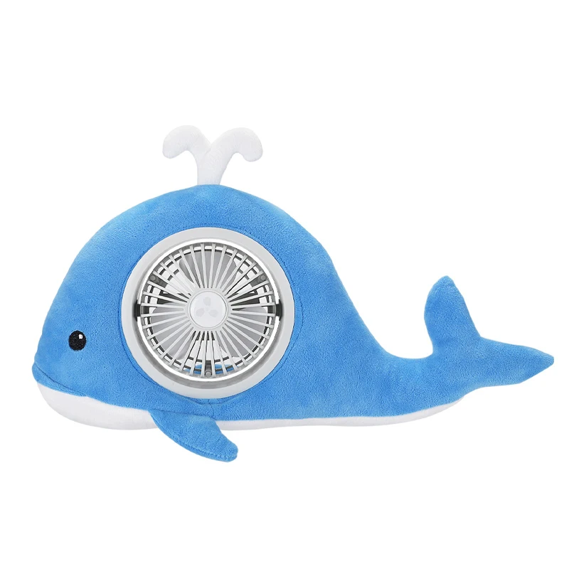 Whale Plush Toy Battery Desk Top Cartoon Portable Standing Fan ...
