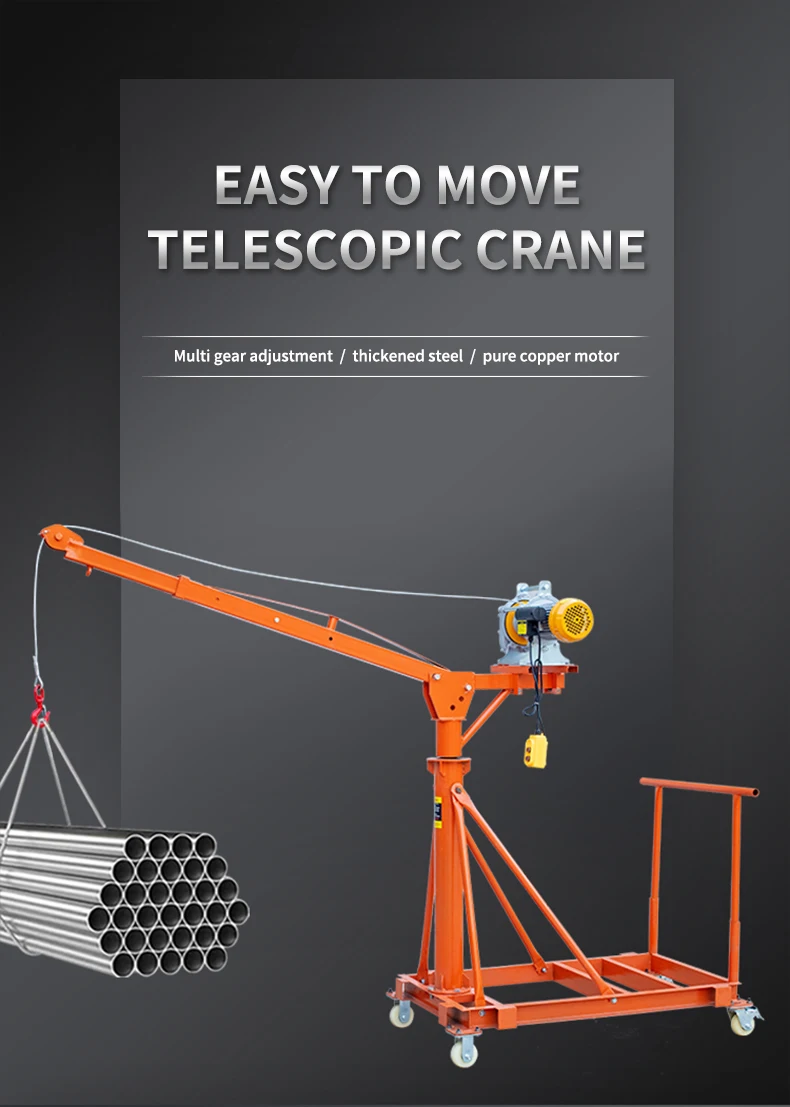 Mini Crane 400kg Retractable Lifting Equipment & 360° Rotation - OEM