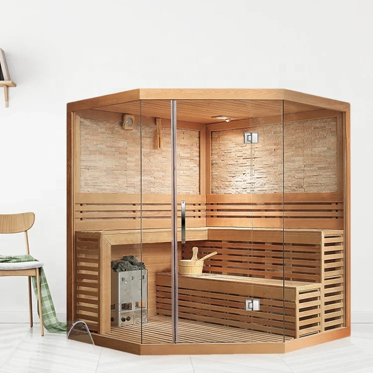 Luxury Solid Wooden 6 Person Outdoor Sauna House Traditional Dry Steam ...