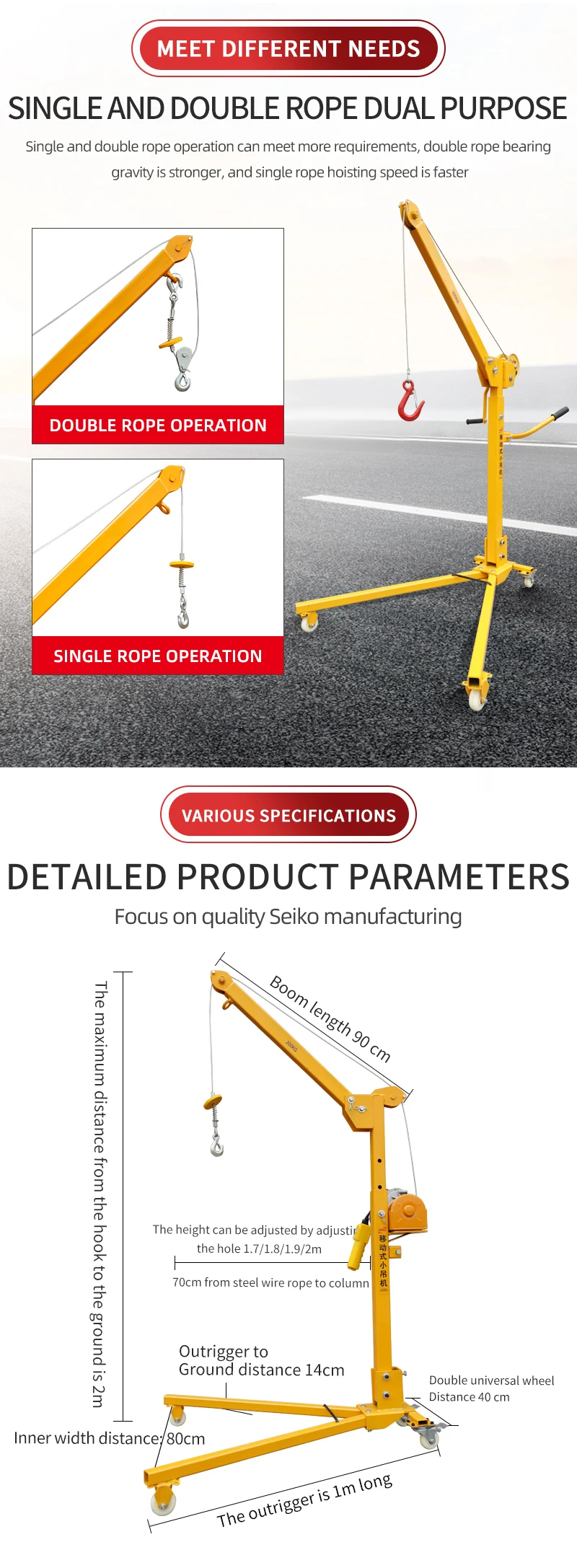 500 Kg Diesel-powered Small Crane Construction Diesel Crane Portable ...