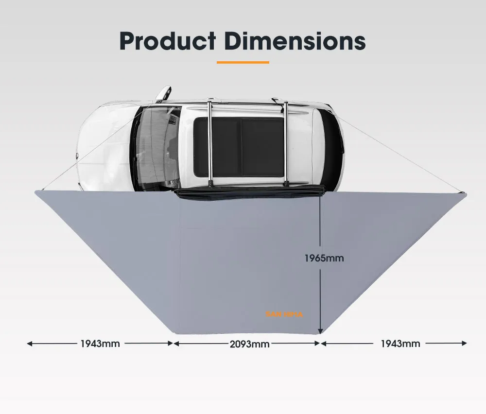SAN HIMA 4x4 180 Degree Car Side Awning - Waterproof & Durable
