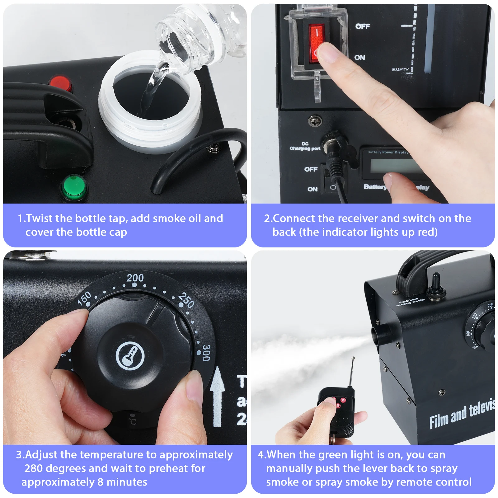 400W Mini Rechargeable Fog Machine - Perfect for Events