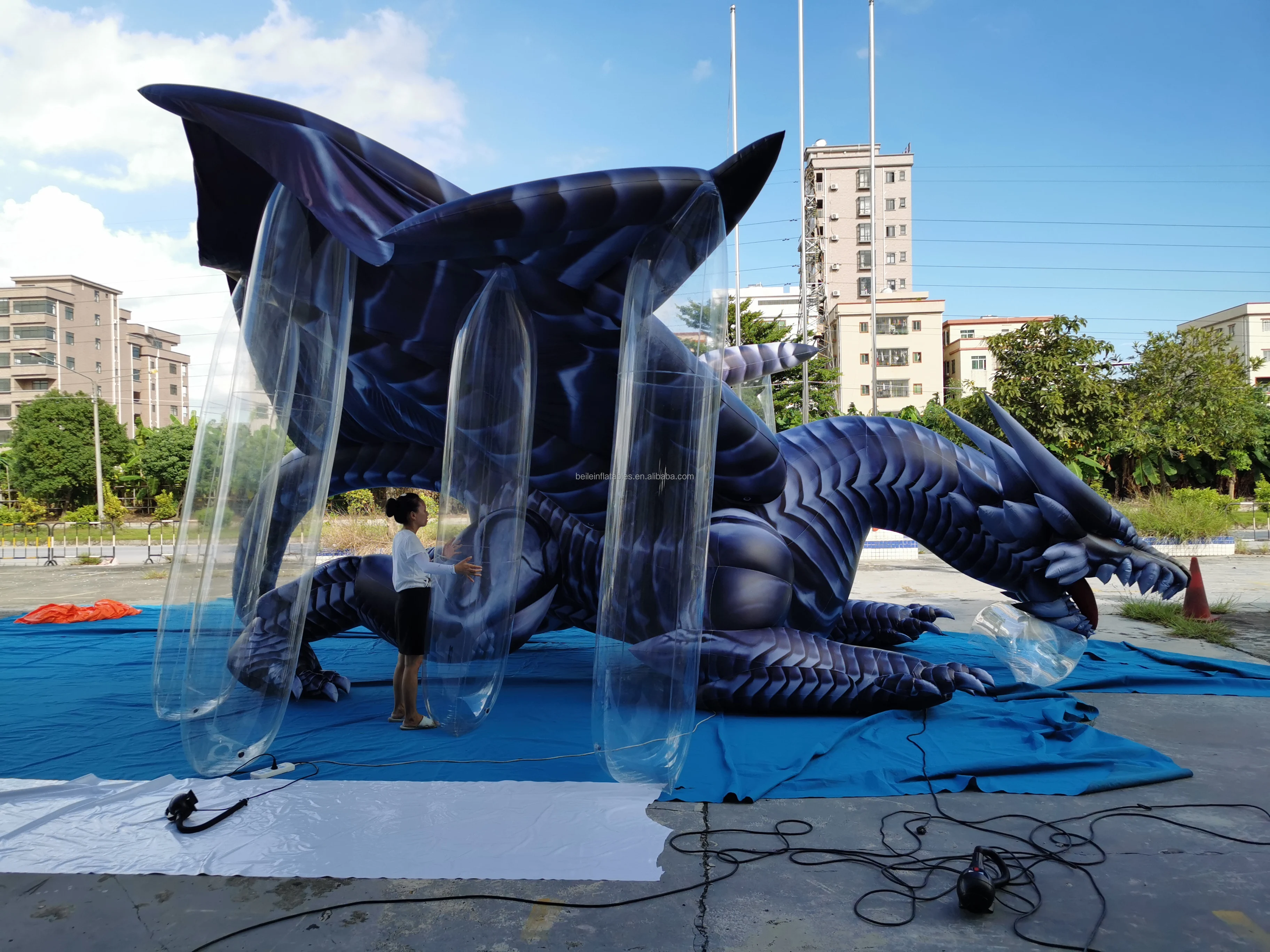 Beile New Designed 9m Giant Inflatable Steel Dragons