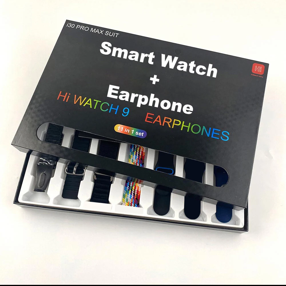 2023 Newest I30 Pro Max Suit Smart Watch With Earbuds 11 In 1 Set With ...