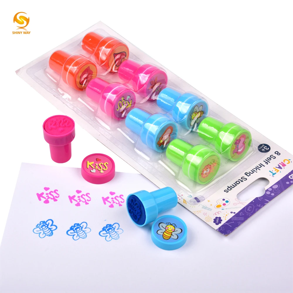 Shinyway Cartoon 8pcs Self Ink Toy Stamps Set Craft Diy Teacher Self ...