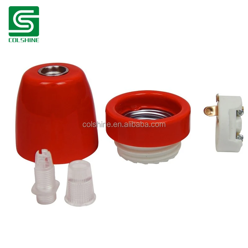 Retro Porcelain Lamp Holder E27 Colorful Screw Type Lamp Base For ...