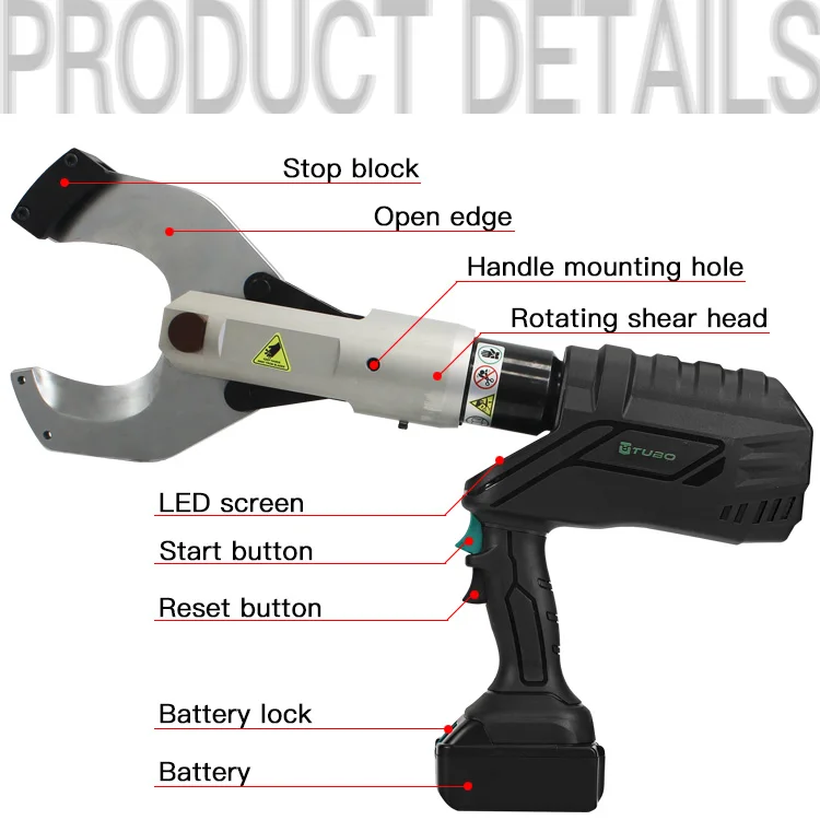 Hand Battery Powered Hydraulic Armoured Cable Cutter - Buy Armoured ...