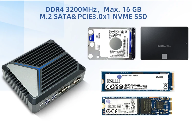 Thin Client PC N100 with NVMe M.2 SSD, Ethernet Port - Compact Intel ...