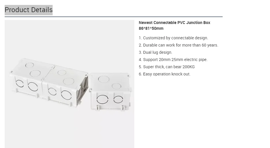 Wall Mount Junction Box 3X3 Hot Selling PVC Main Safety Black Switch ...