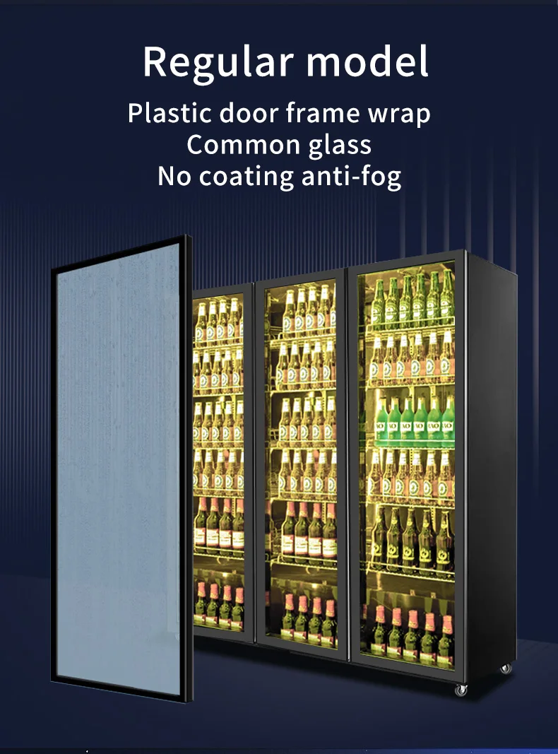Commercial 900l Display Freezer 2 Door Refrigerator Beverage Display ...