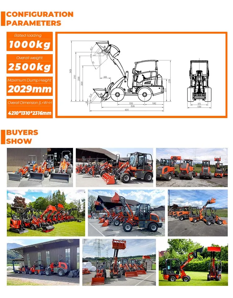 Manufacturer EVERUN Customized Radlader Mini Loader 4WD