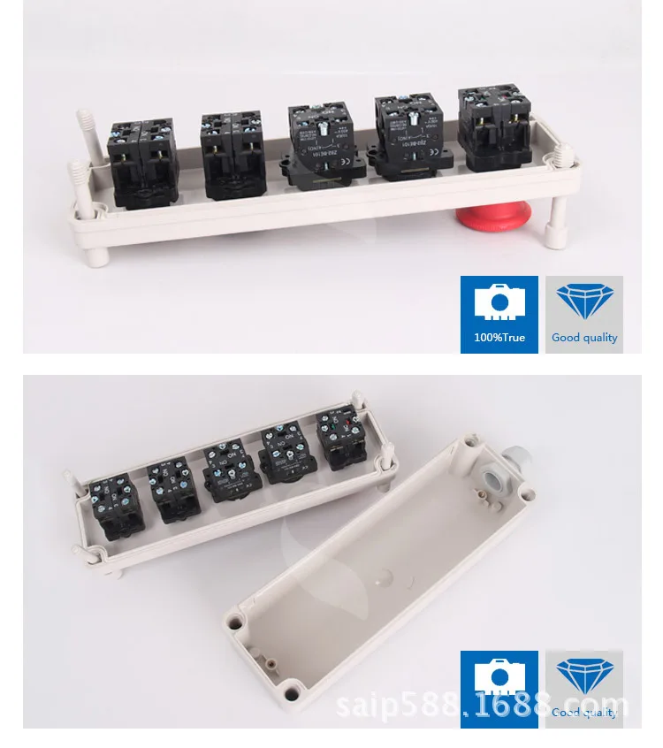 5 Way Push Button Switch Box with Lock LED Light Control Box