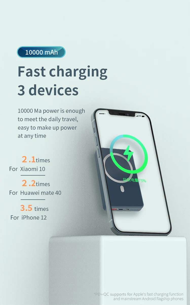 New Product Portable Magnetic Wireless Charging Mini Mobile Power Bank ...