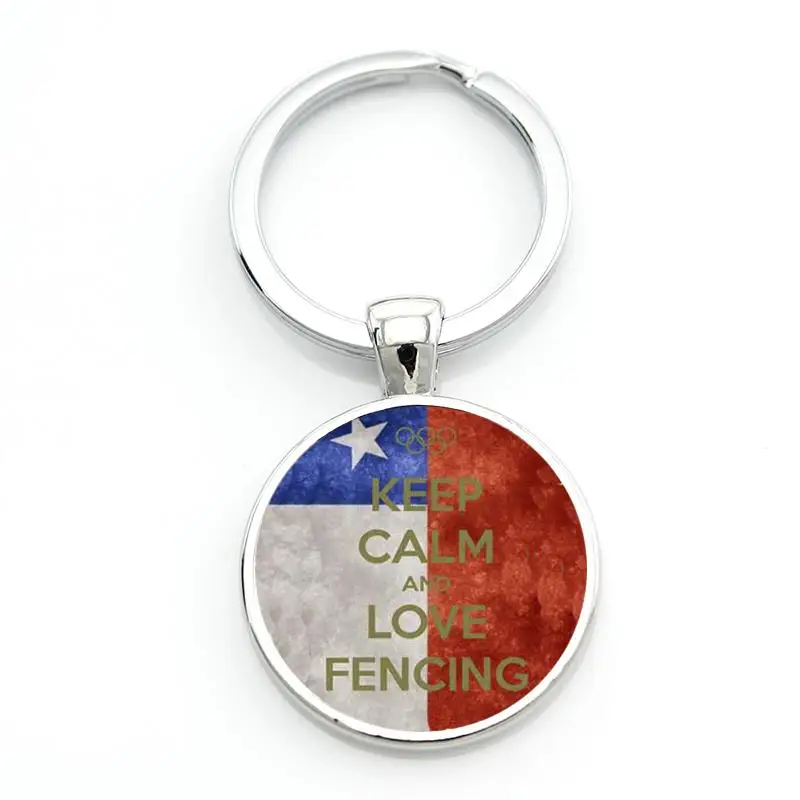 2023 New Vintage Fencer Silhouette Art Key Chain Ring For Men Women ...