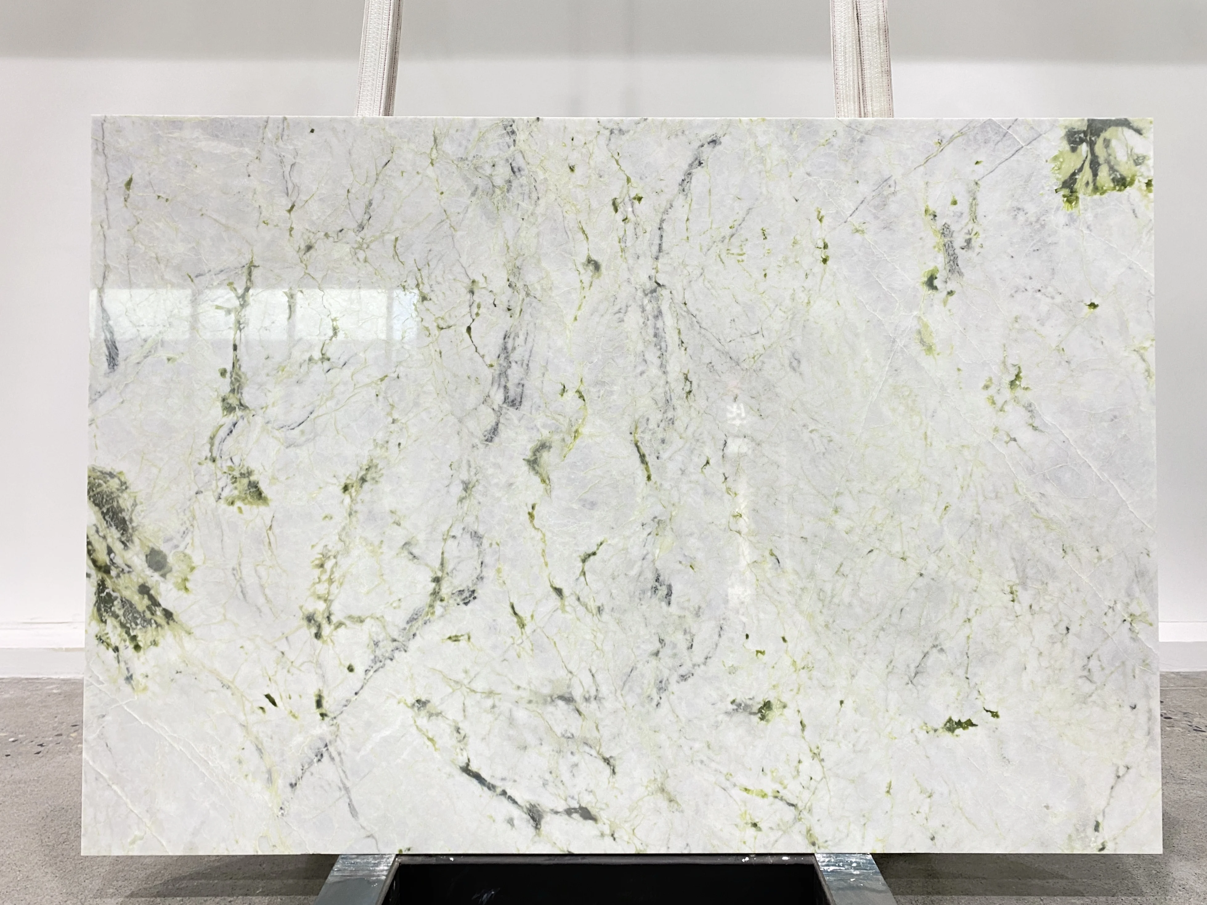 Clivia Calcite Marble with Green Vein Big Slab-Durable Waterproof ...