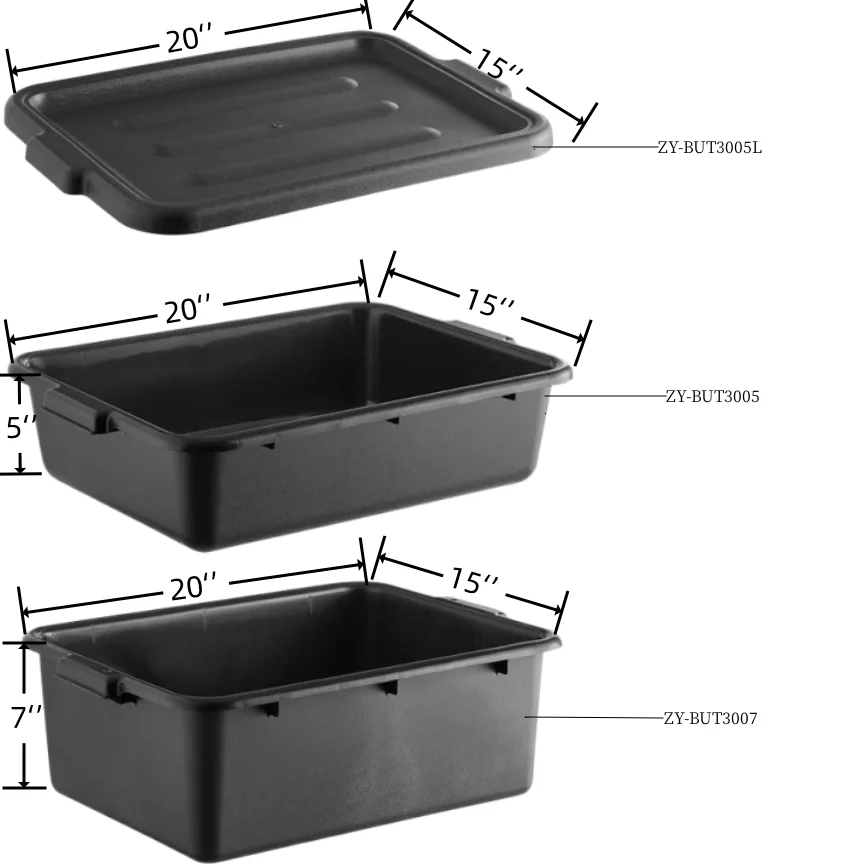 Rectangular Kitchen Use Food Transport Polypropylene Perforated Bus Tub / Drain Box Tote Bins ...