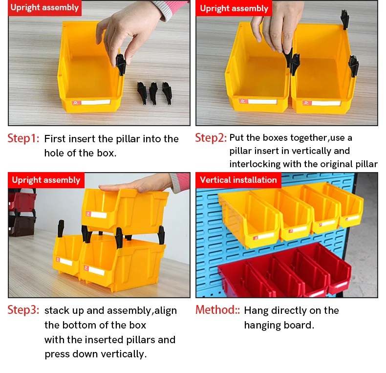 Warehouse Nestable Stackable Plastic Spare Parts Storage Bin - Buy ...