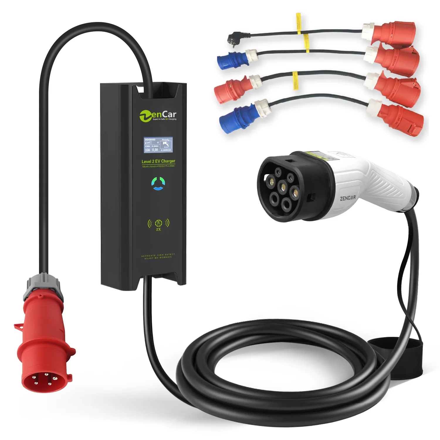 Zencar 32a Ev Charger 22kw Modular Car Chargers With Adapters To Euro ...