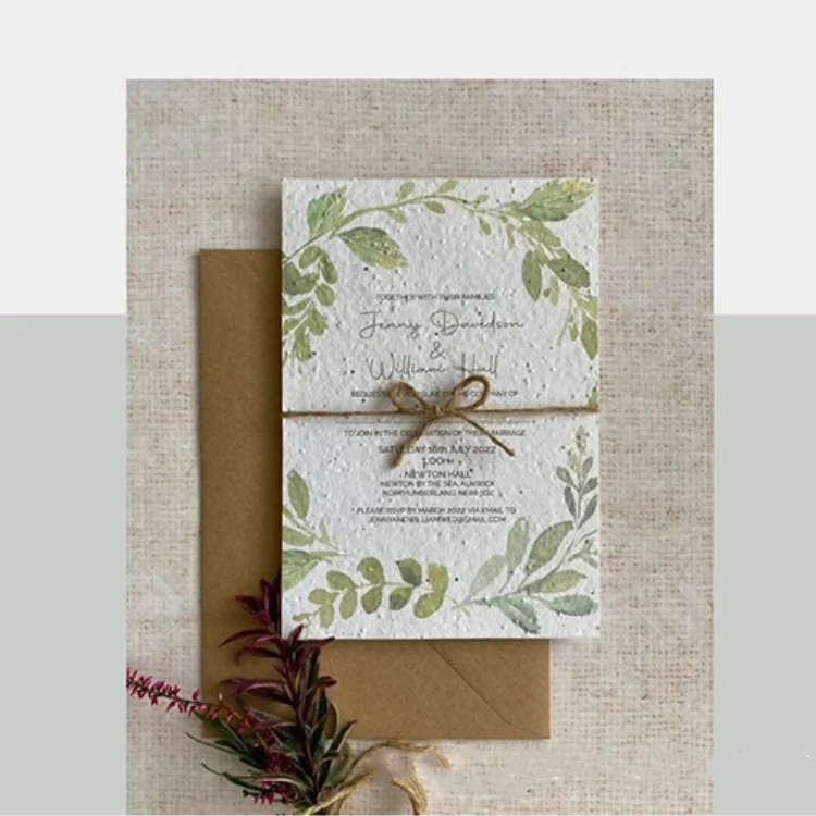 Eco-friendly Custom Thankyou Greeting Plantable Seedpaper Cards