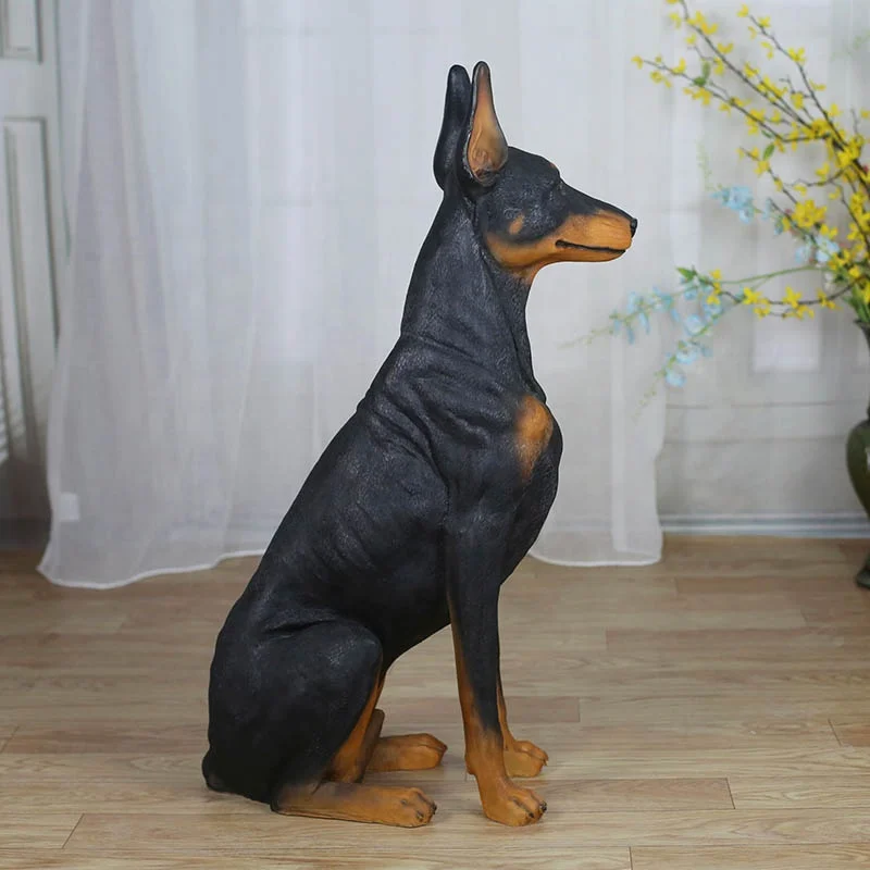 Doberman Dog Figurine - Lifesize Garden Resin Crafts Statue