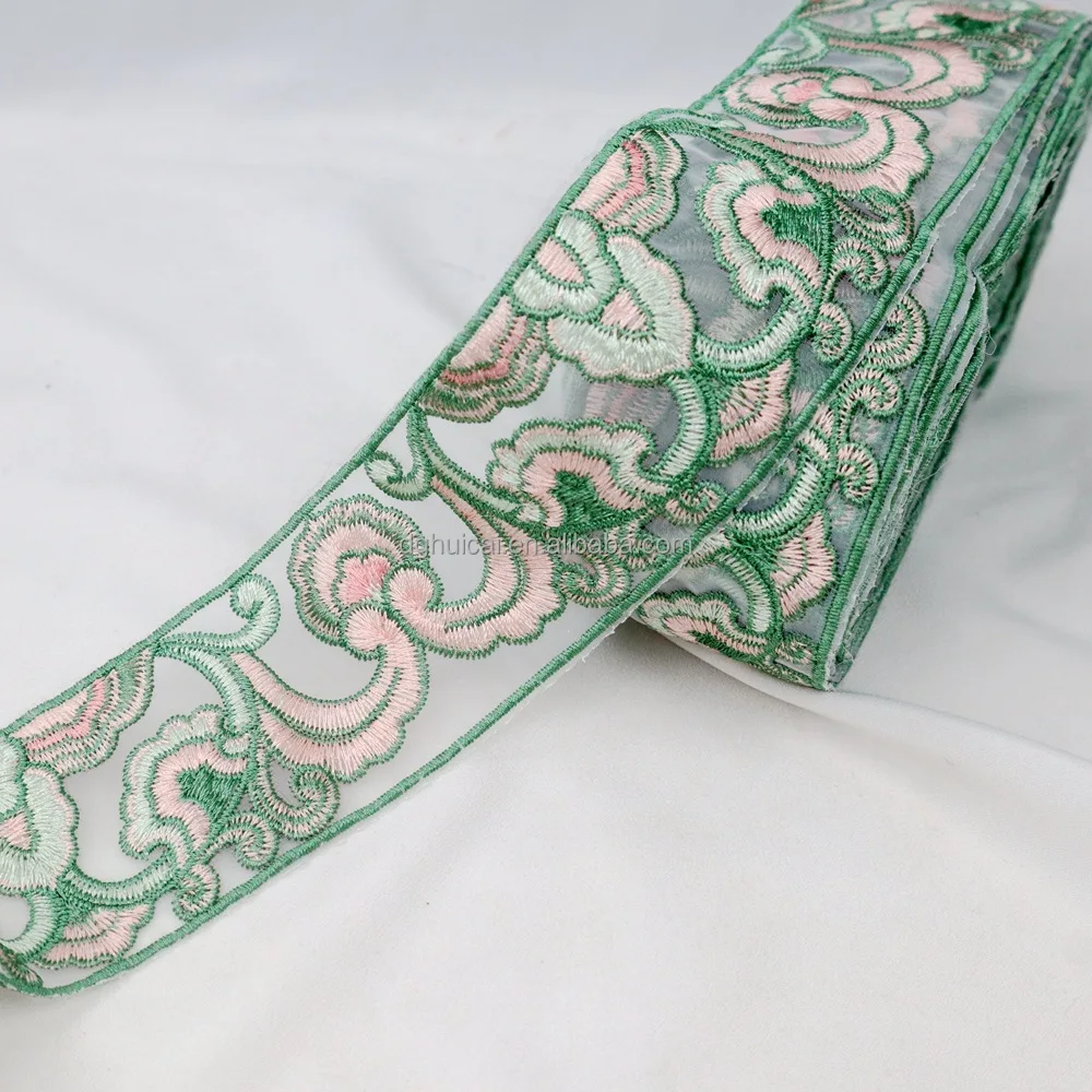 Diy Pocket Accessories Embroidered Fabric 5cm Embroidered Lace Ribbon ...