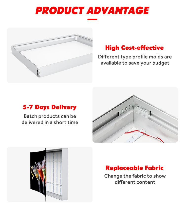 Pvc Lightbox Fabric Mobile Frameless Light Box with Letter Light Box ...