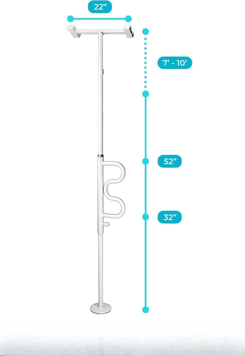 Stander Security Transfer Pole Bathroom Curve Grab Bar Home Safety Rail ...