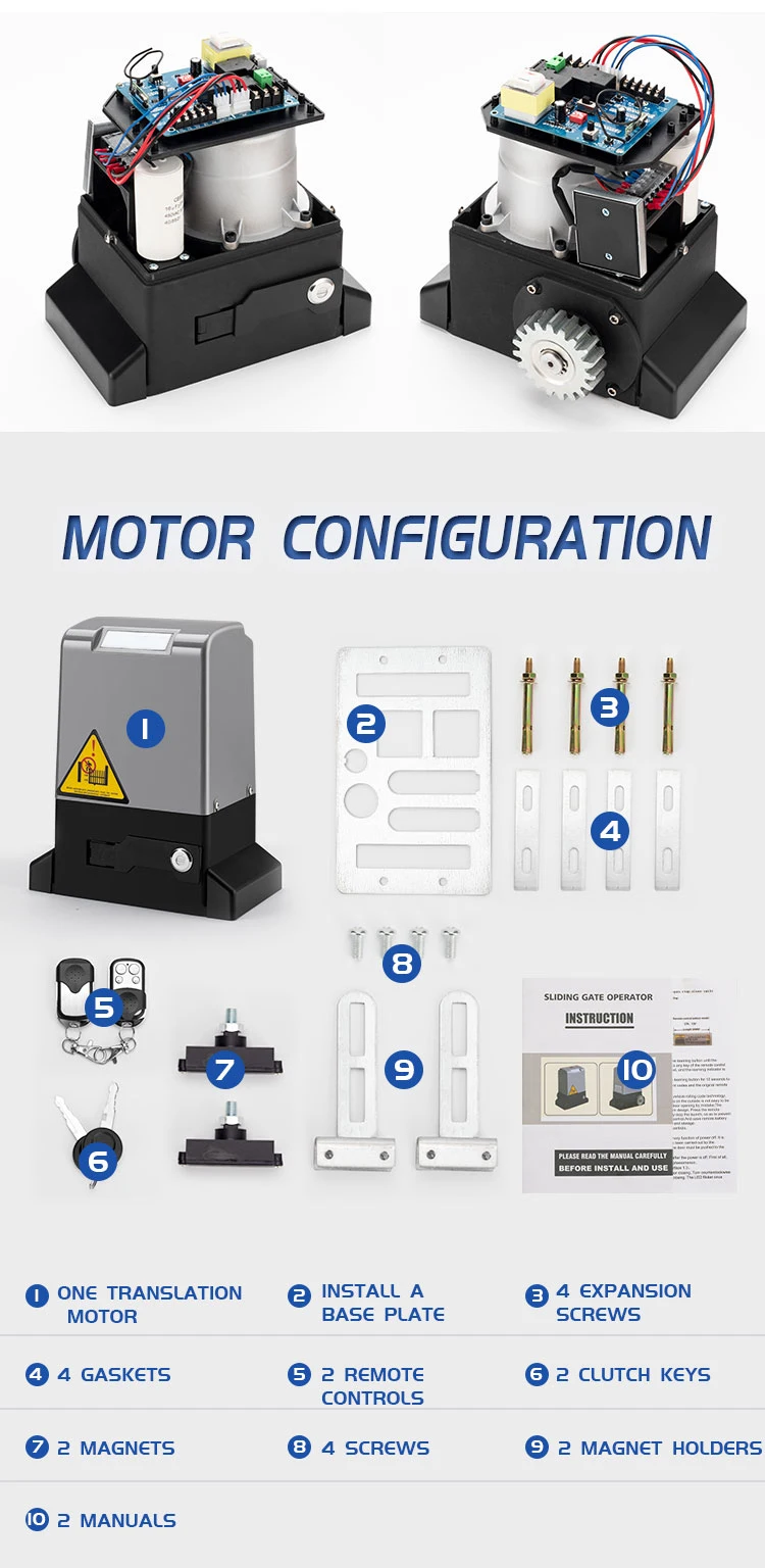 370w Electric Sliding Gate Motor For 600kg Sliding Door Electric Gate ...