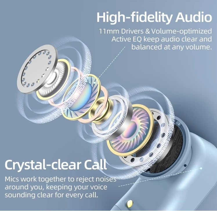 OEM T60 Earphones - Wireless Stereo Earbuds with IPX-7 Waterproofing