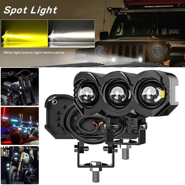 Kh 30w Universal Motorcycle Headlight Led Spot Light Owl 3 Lens White ...