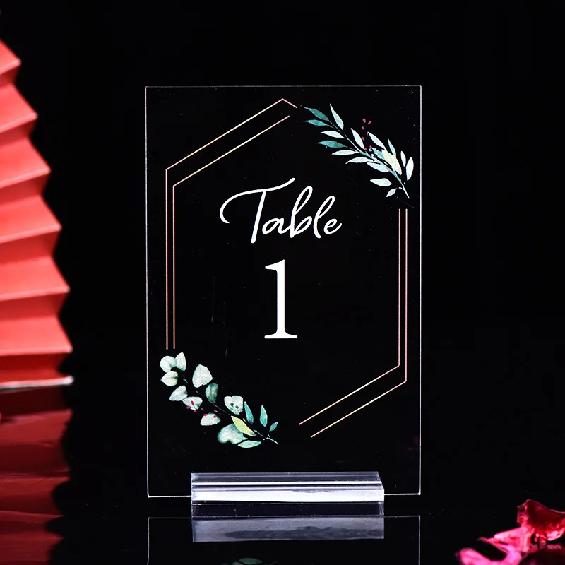 Customized Acrylic Desktop Decca T-type Table Signs Crystal Menu Card ...