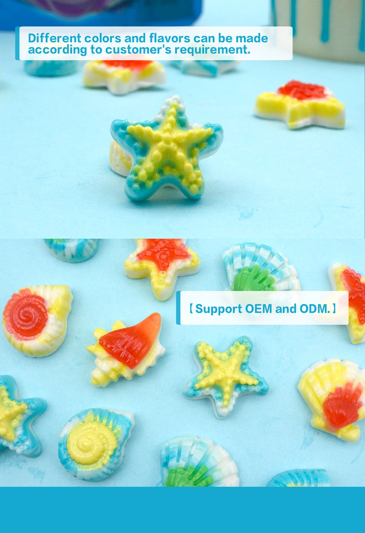 Free Sample Shell Fish Gelatinzed Candy Sweet Nice Halal Gummy Candy ...