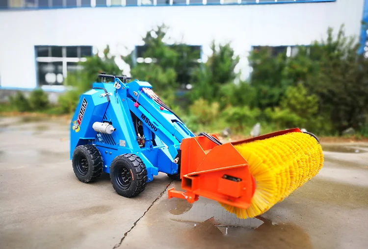China Mini Front End Loader Farm Sweeping Skid Steer Loader Ms500 With ...