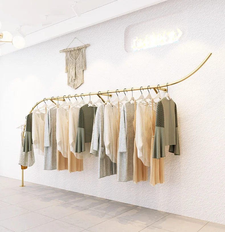 Shop Our Fashion Golden Cloth Garment Racks for Boutiques