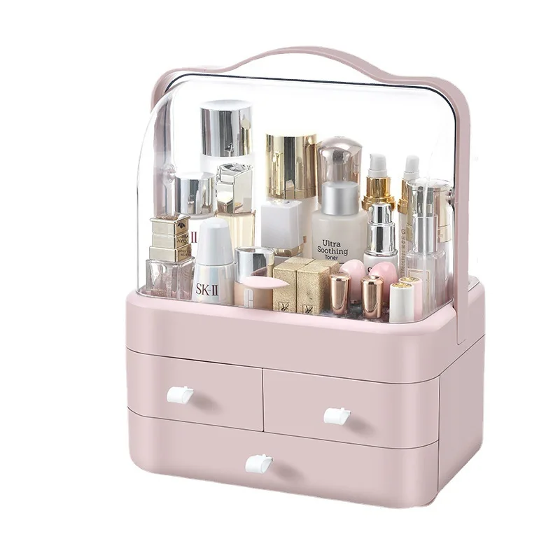Modern Style Dust-proof Rotatable Makeup Storage Box With Drawer ...