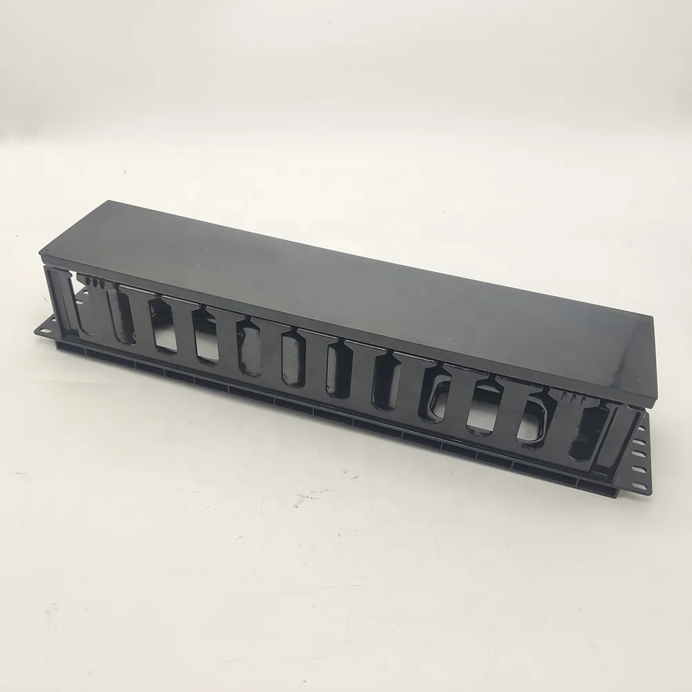 19 Inch 2U Rack Mount Cable Management Unit 12 Slots with Panel Plastic ...