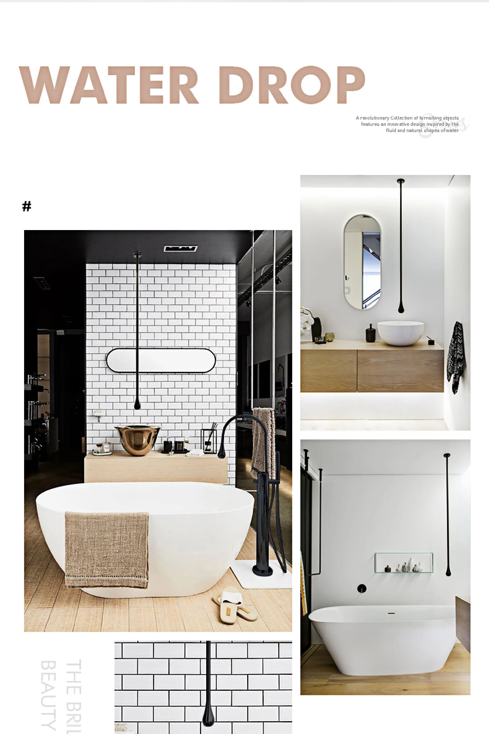 Hanging Ceiling Faucet Matte Black Solid Brass Wall Mounted Water Drop ...