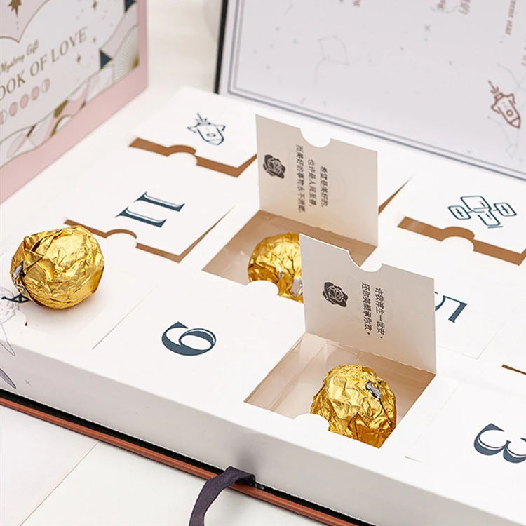 Book Shape 12 Cavity Chocolate Bonbon Packaging Box Blind Surprise ...