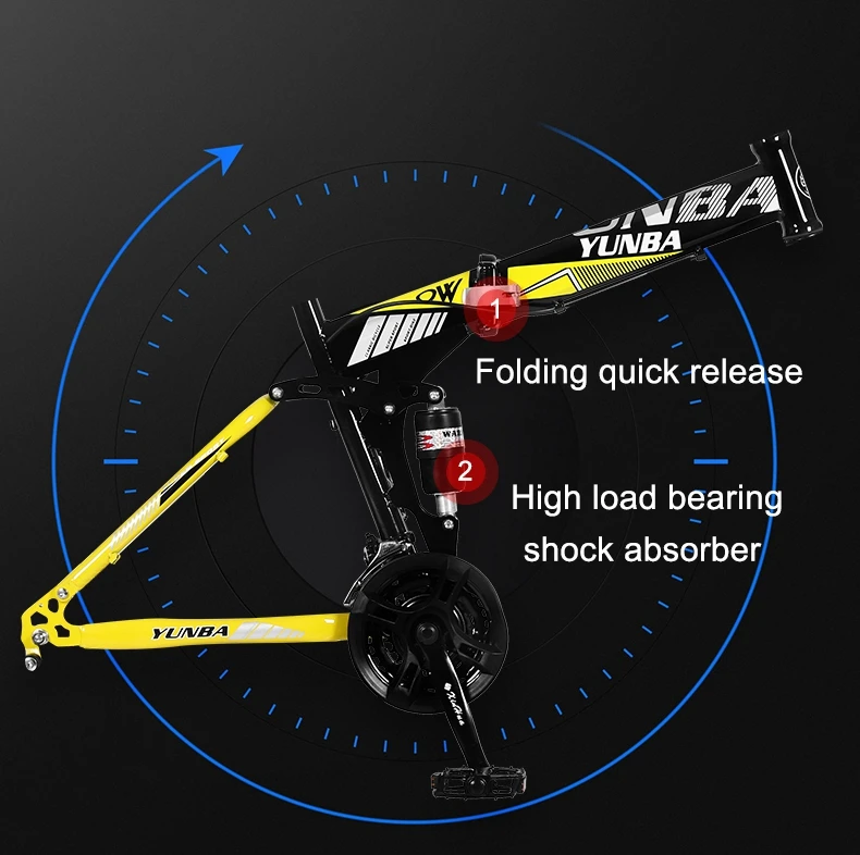 Portable 26 Inch Bicycle Outdoor All Terrain Cycling Dual Suspension ...