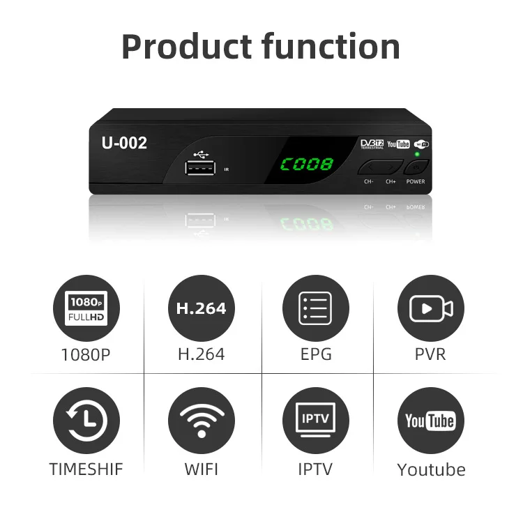 H. 264 Dvb T2 Terrestrial Digital Set-top Box High-definition Fta Tv ...