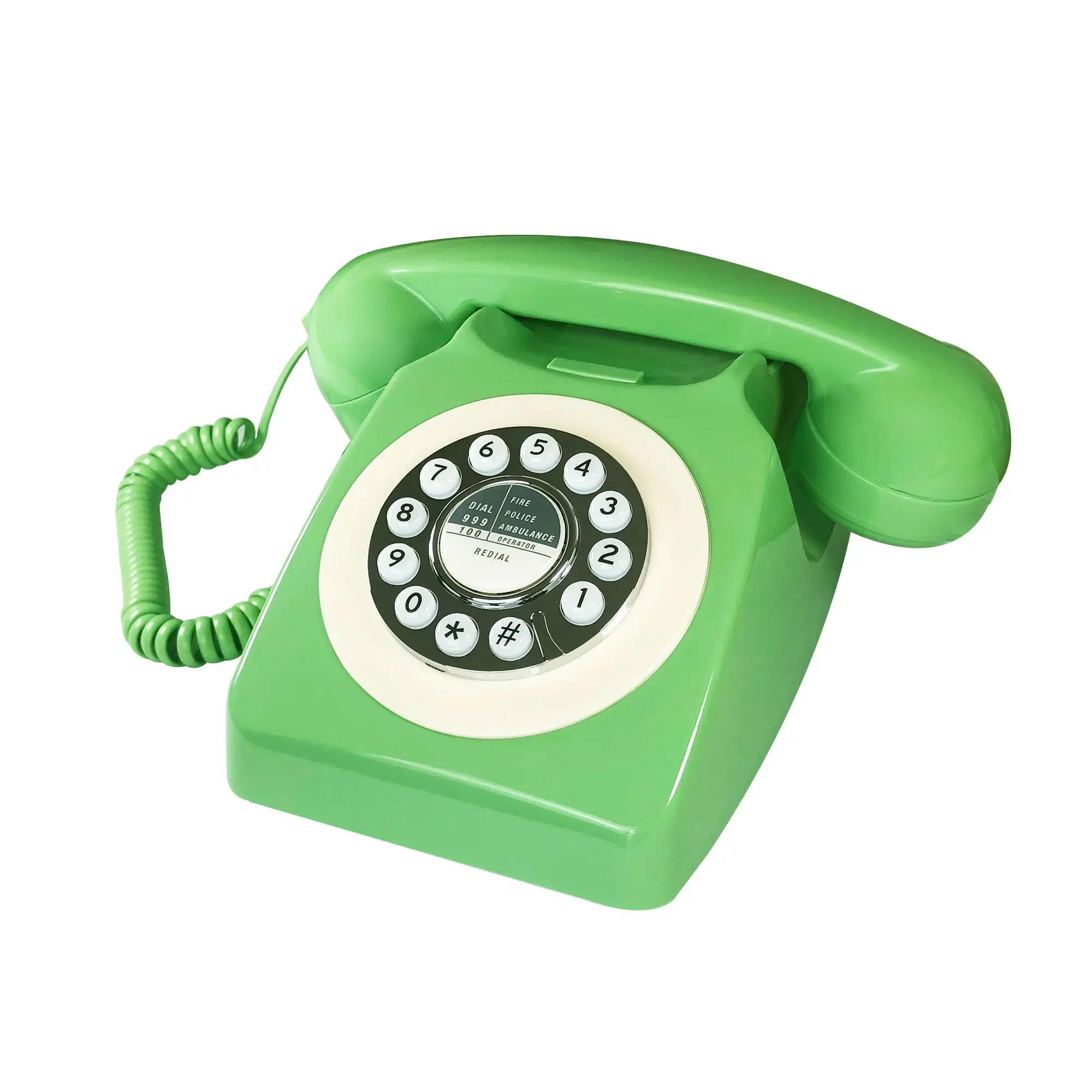 Blue Corded Phone - Retro Telephone Style from 1960s