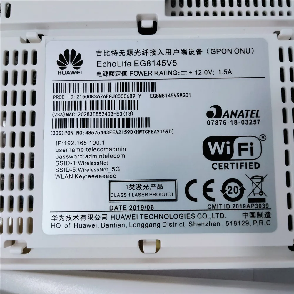 Dual Antenna Huawei Echolife Eg8145v5 Gpon 4ge 1tel 1usb 5dbi Fiber ...