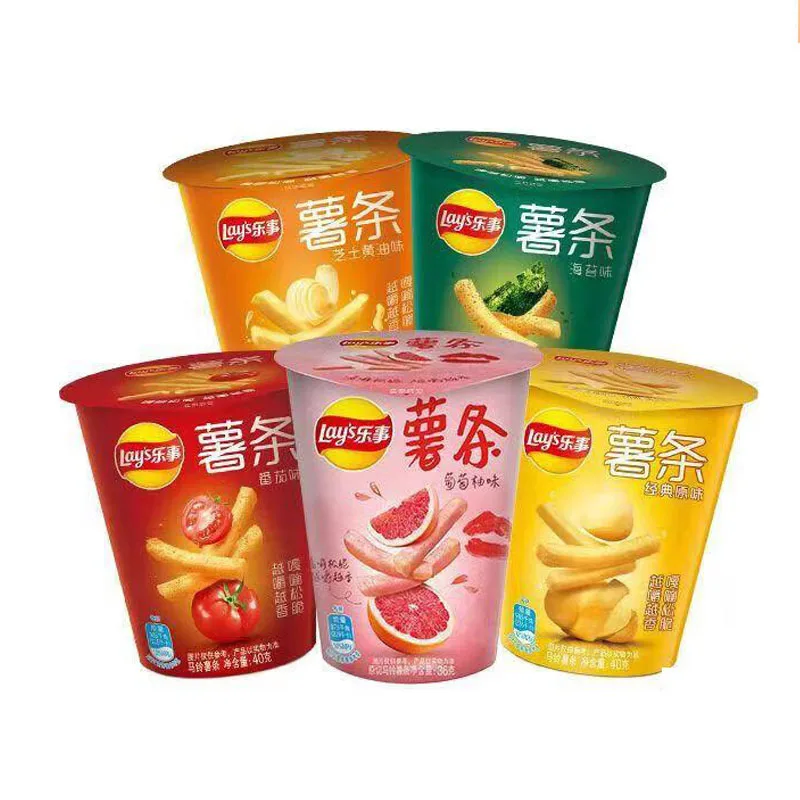 Lay's French Fries Cup 40g Pink French Fries Grapefruit Flavor Puffed ...