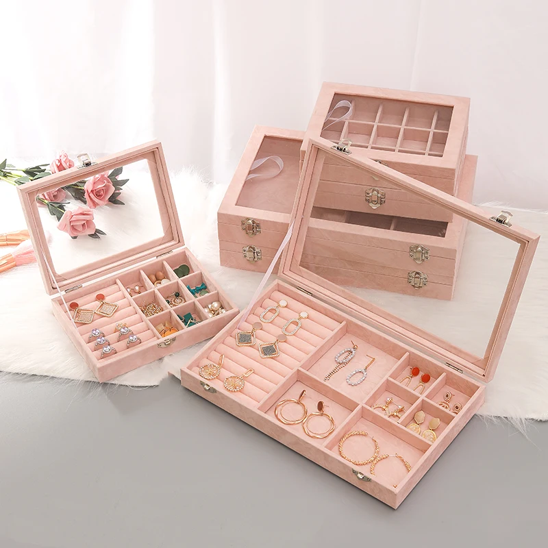 Luxury Velvet Jewelry Collection Box Jewelry Box Storage Packaging Case ...