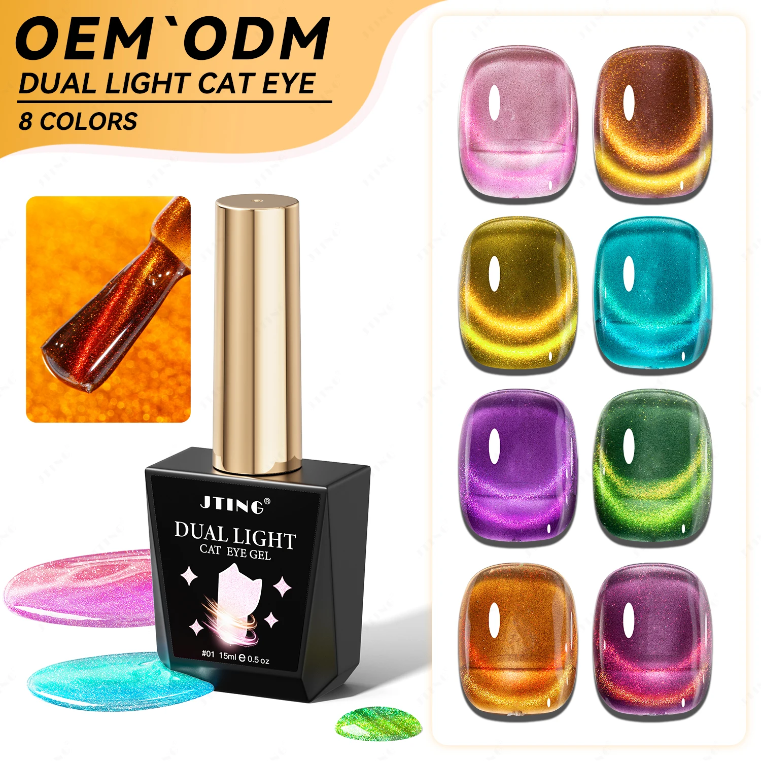 Jting Hot Trend Dual Light Cat Eye Gel Collection 8colors Set Magnet ...